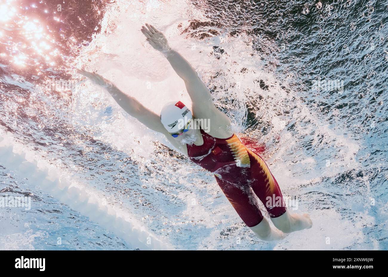 Paris, France. 2nd Aug, 2024. Zhang Yufei of China competes during the ...