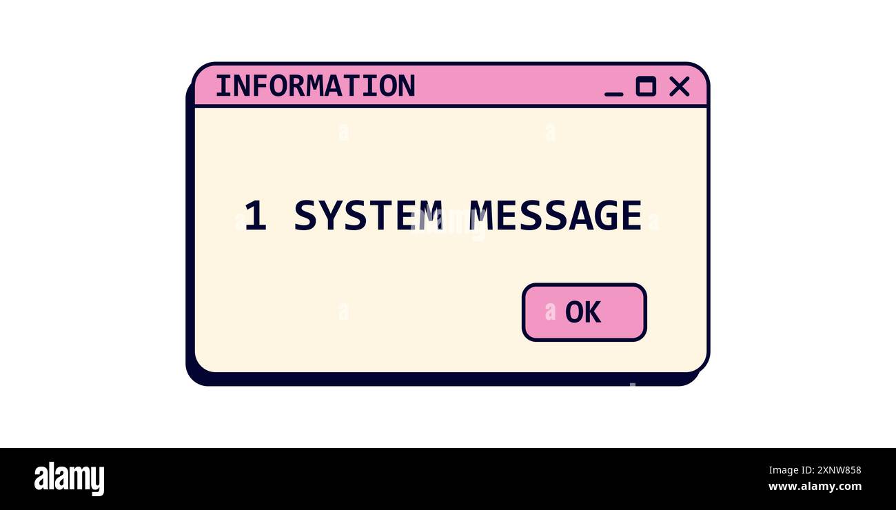 Old system message window on screen in pink color Stock Vector Image ...