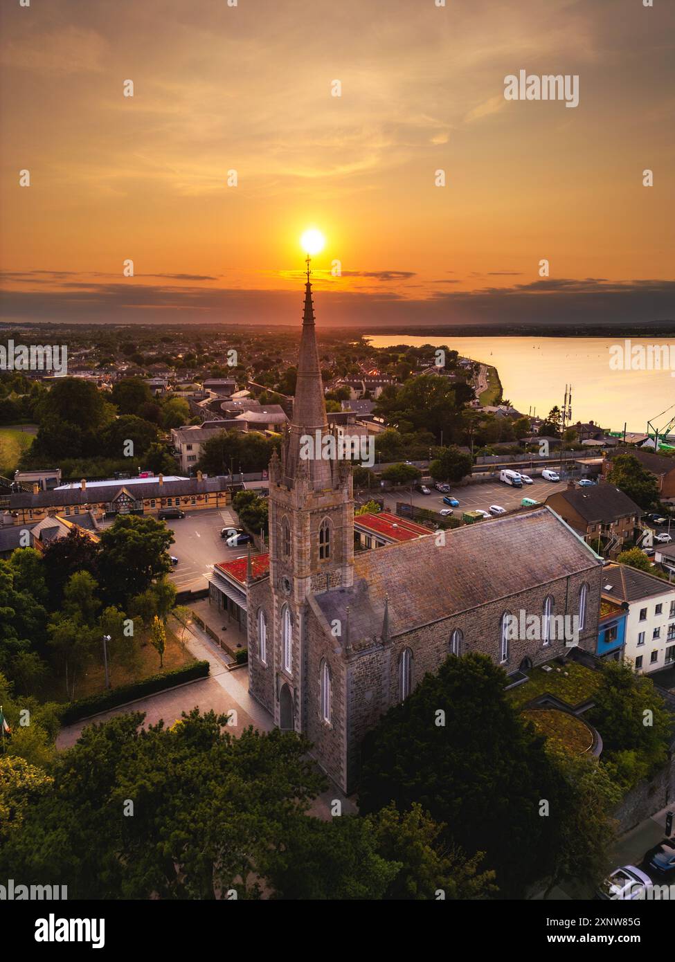 Sunset over St. Sylvester's Church Stock Photo - Alamy