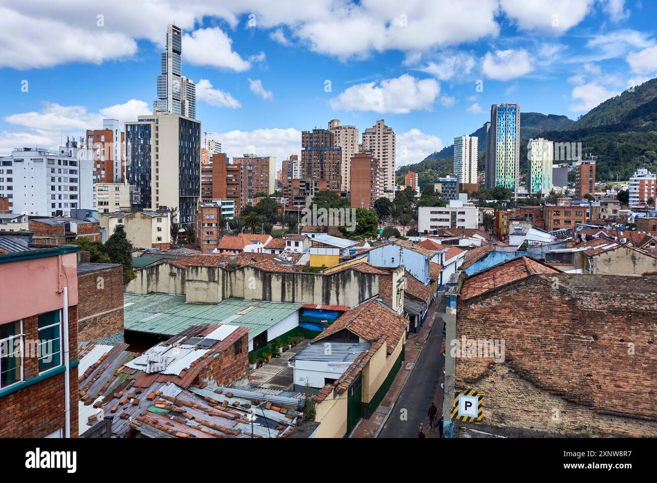 Panoramic view of downtown Bogota showcasing a mix of old and modern ...