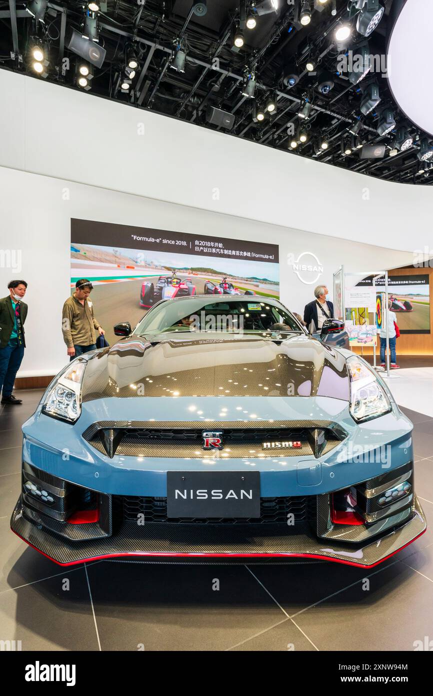 A GT-R NISMO car on display in the Nissan showroom at the Ginza Place ...