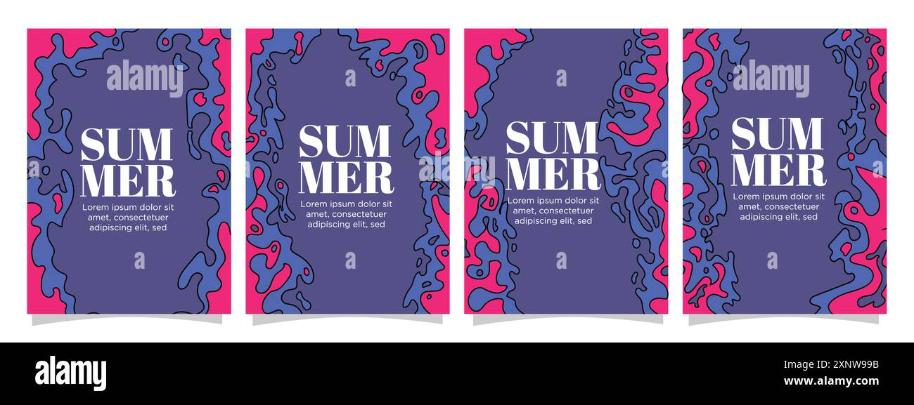colorful wave of summer concept. wavy summer concept for print ...