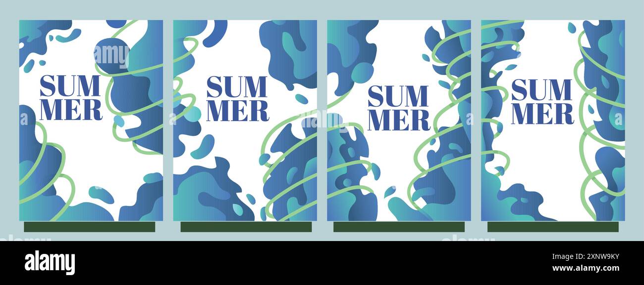 colorful wave of summer concept. wavy summer concept for print ...