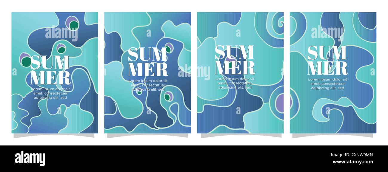 colorful wave of summer concept. wavy summer concept for print ...