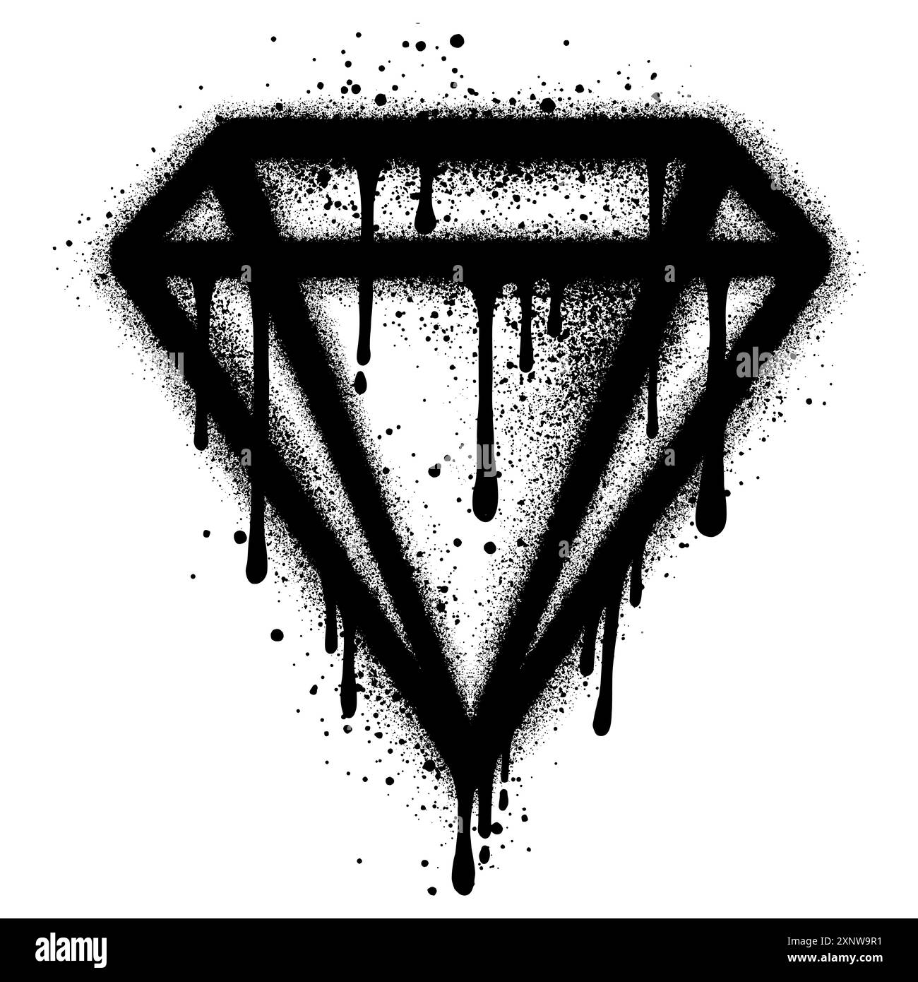 Spray Painted Graffiti diamond Sprayed isolated with a white background ...