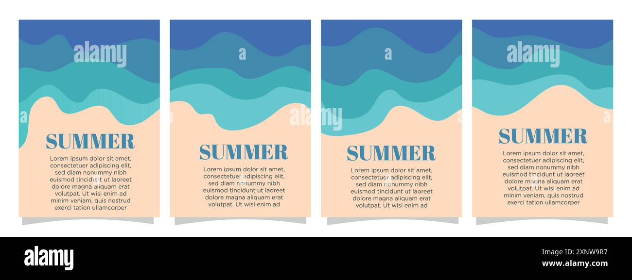 colorful wave of summer concept. wavy summer concept for print ...