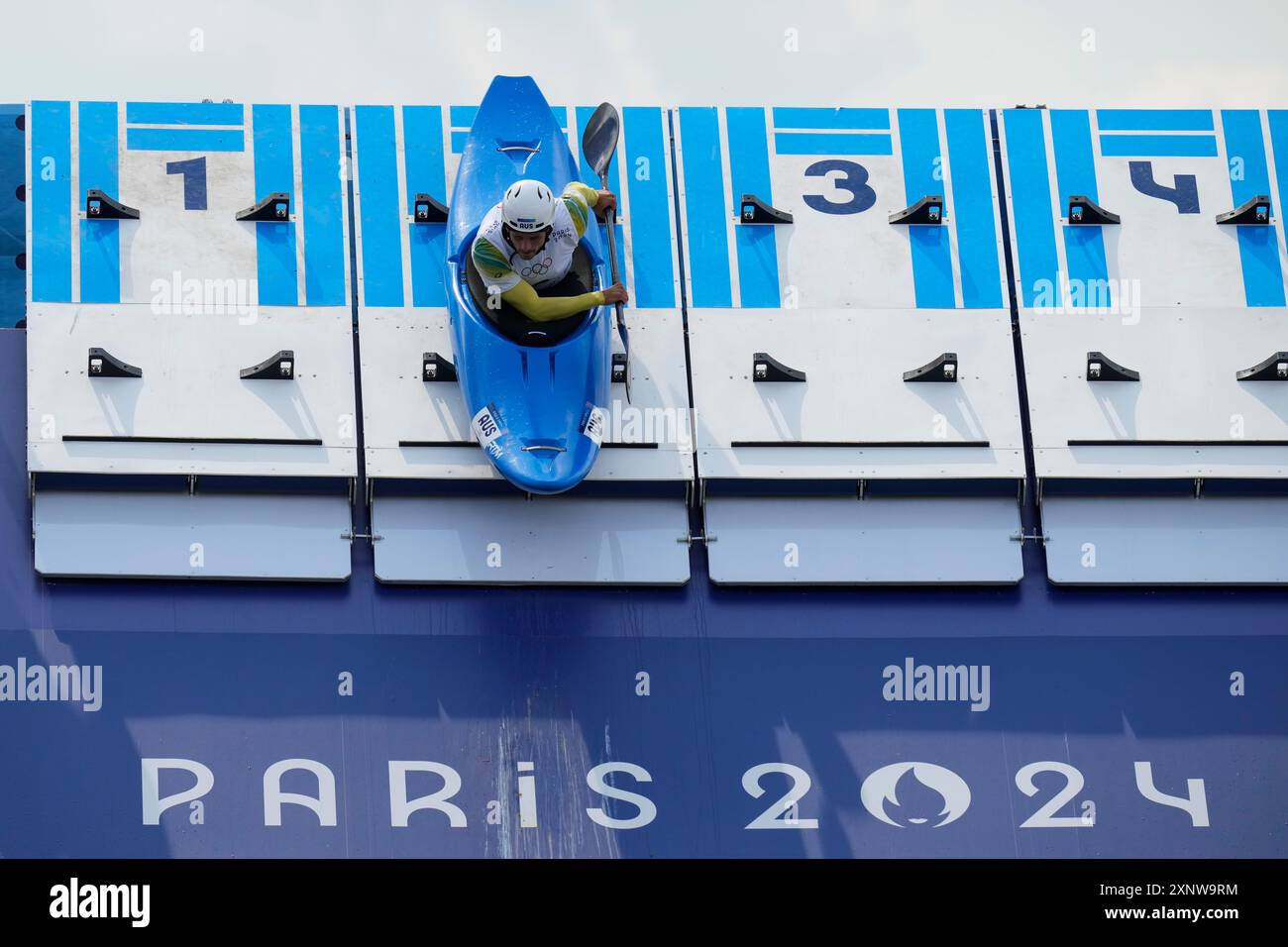 Timothy Anderson of Australia competes in the men's kayak cross time ...