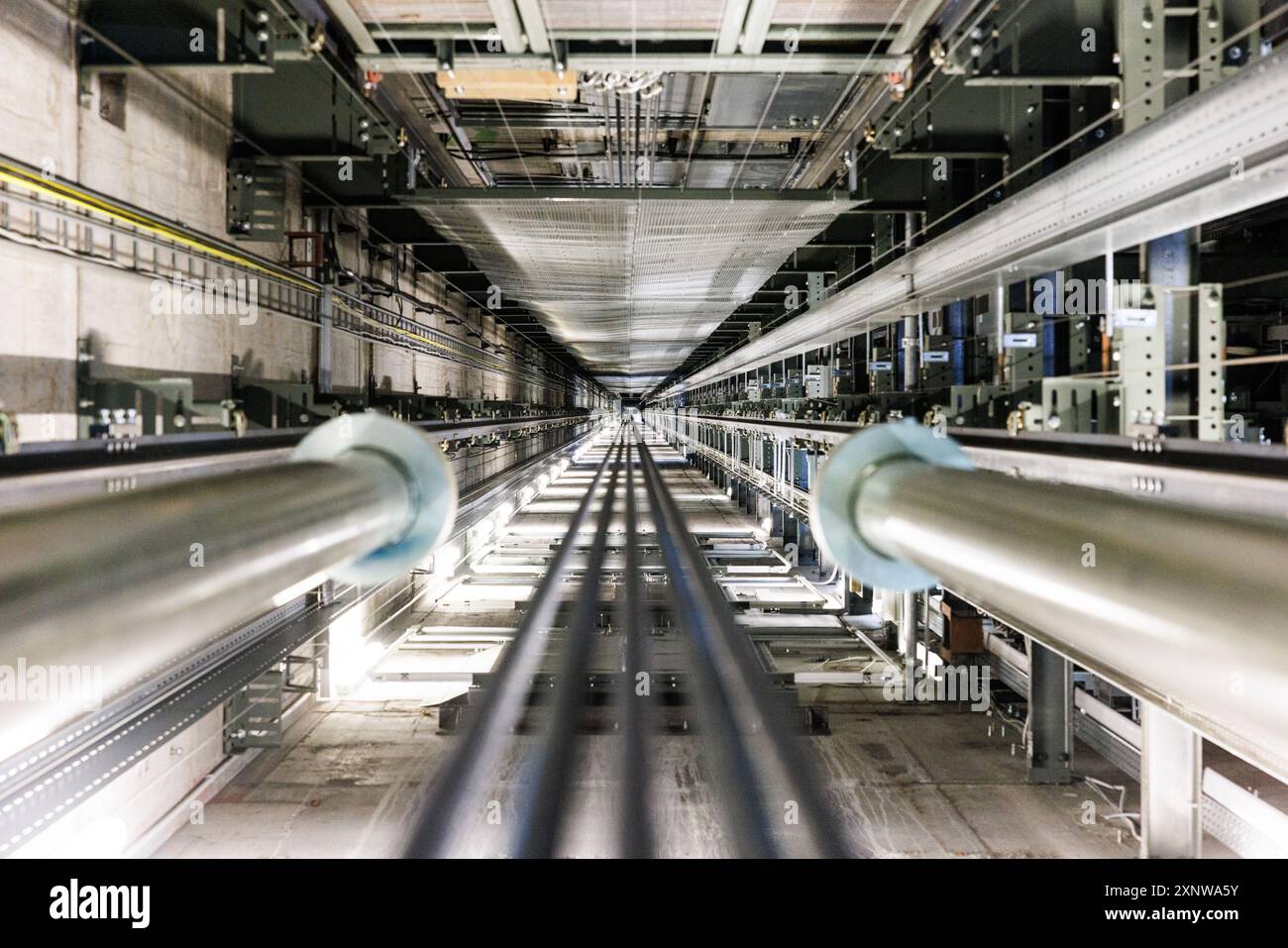 PRODUCTION - 31 July 2024, Hesse, Frankfurt/M.: View from the bottom up ...