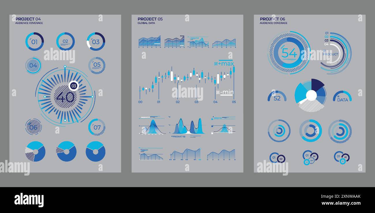 Design business elements charts in color. Finance Charts Stock Vector ...
