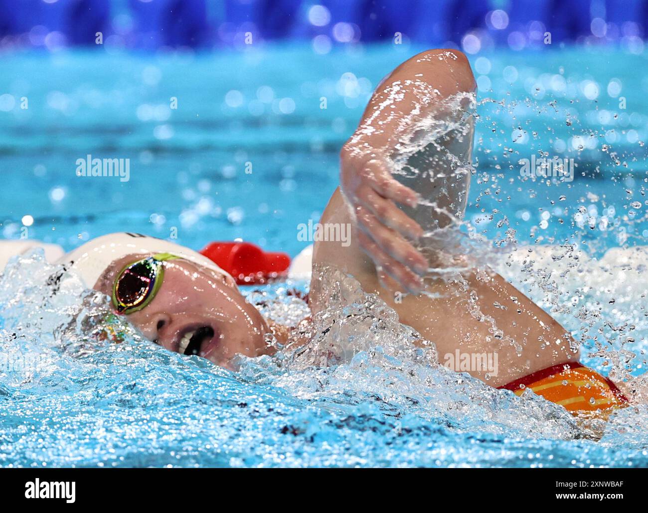 Paris, France. 2nd Aug, 2024. Li Bingjie of China competes during the ...