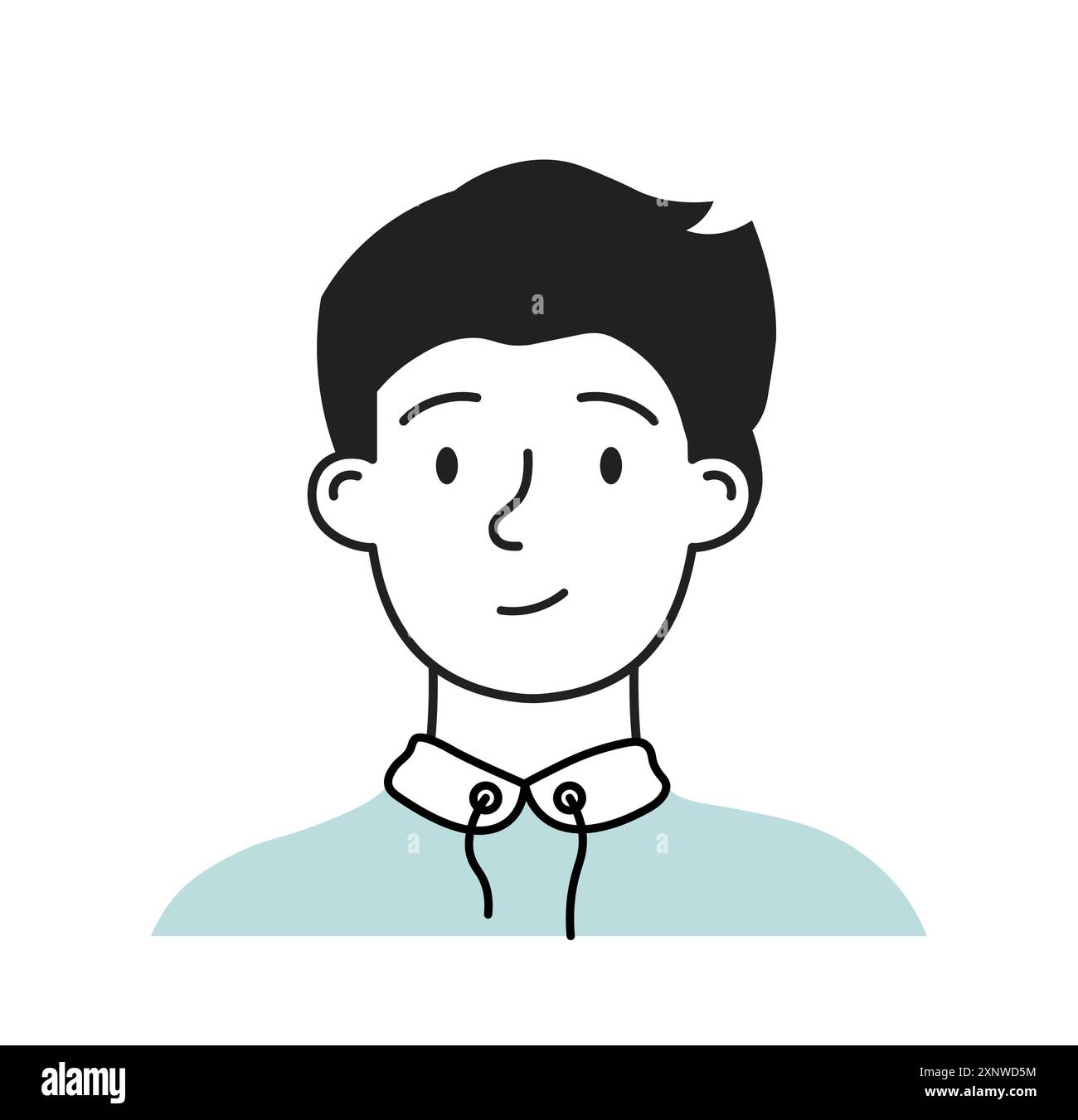 Minimalist social media avatar. Cute young boy. Picture for social ...