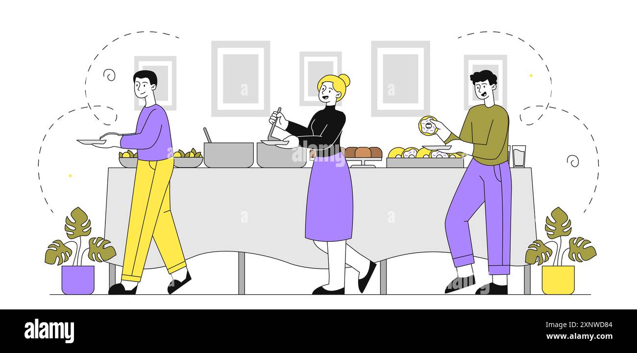 Banquet party drawing hi-res stock photography and images - Alamy