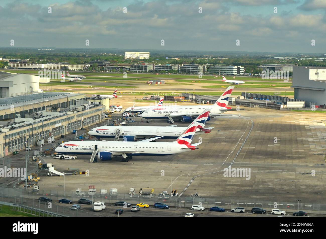 London, England, UK - 4 May 2024: Aerial view of the British Airways ...