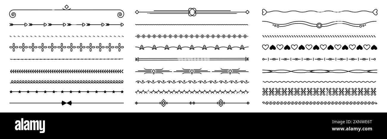 Decorative simple divider. Text dividers retro minimal line separators ...