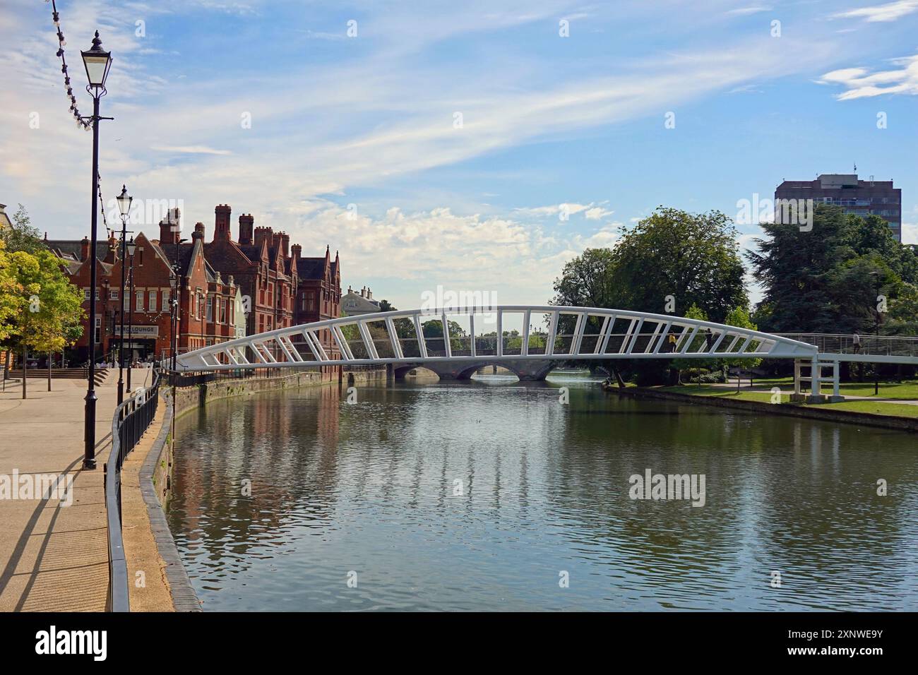 Bedford, Bedfordshire, England, UK - Riverside Bedford Bridge spanning ...
