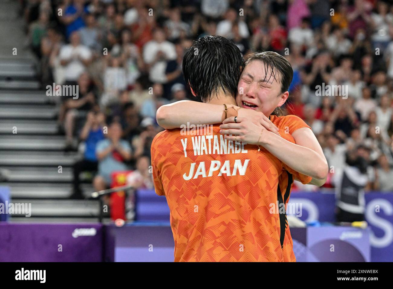 HIGASHINO Arisa and WATANABE Yuta (JPN) winnig the match, Japan (JPN ...