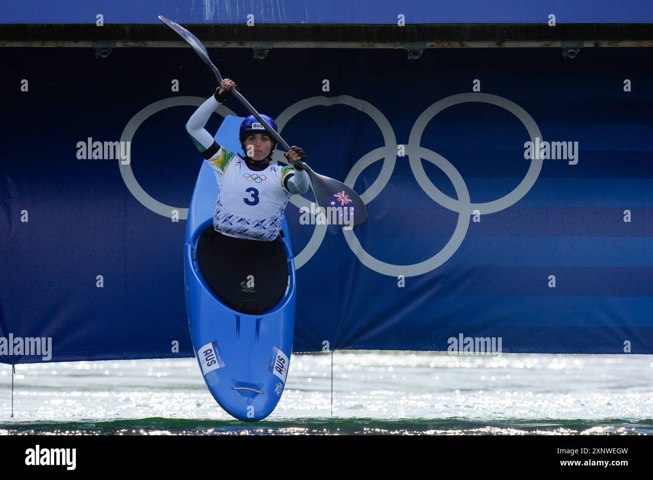 Jessica Fox of Australia competes in the women's kayak cross time trial ...