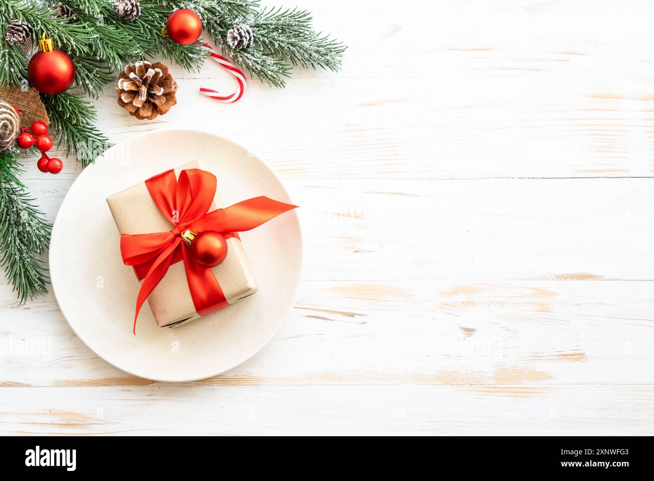 Christmas table with holiday food background Stock Photo - Alamy