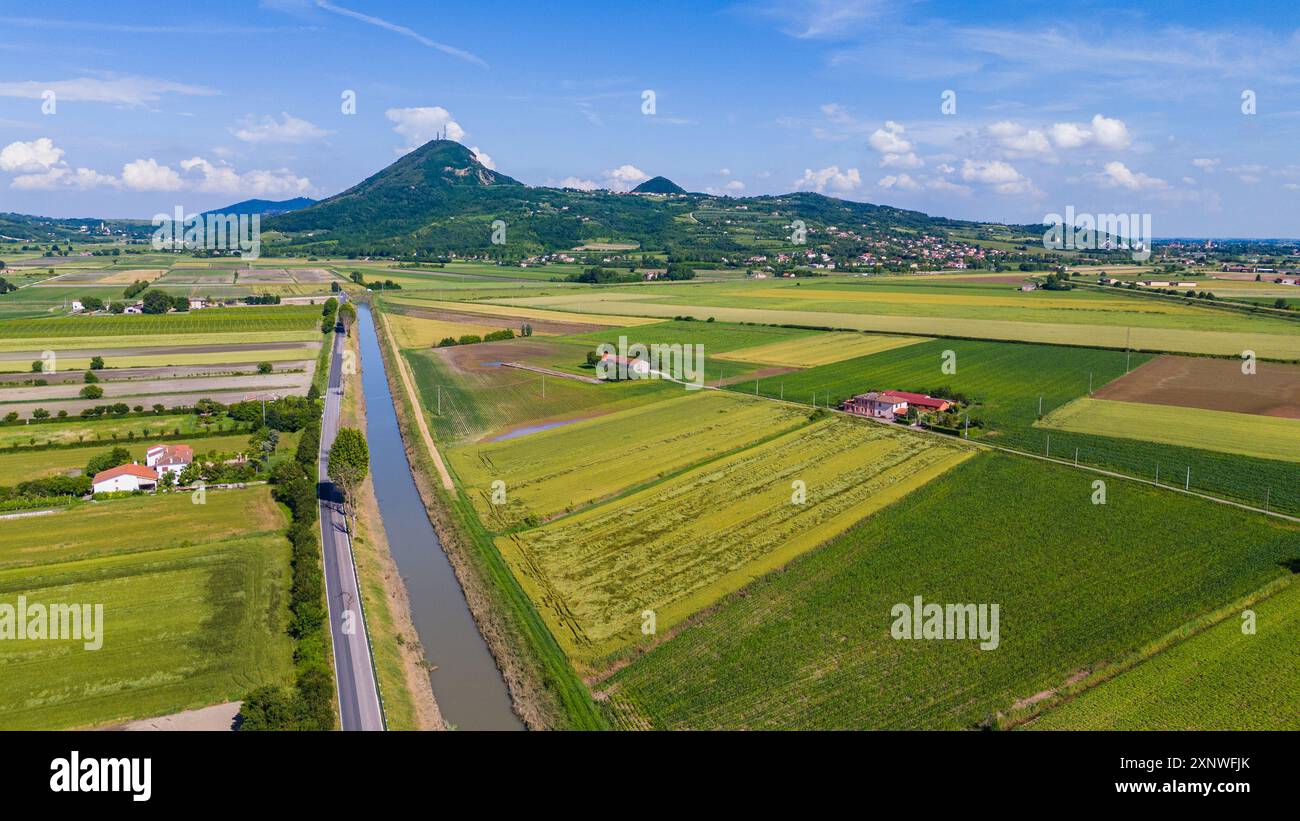 Aerial View of Colli Euganei (Euganean hills) in Padua province, Veneto ...