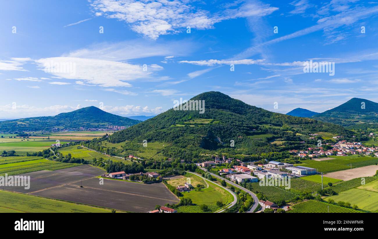Aerial View of Colli Euganei (Euganean hills) in Padua province, Veneto ...