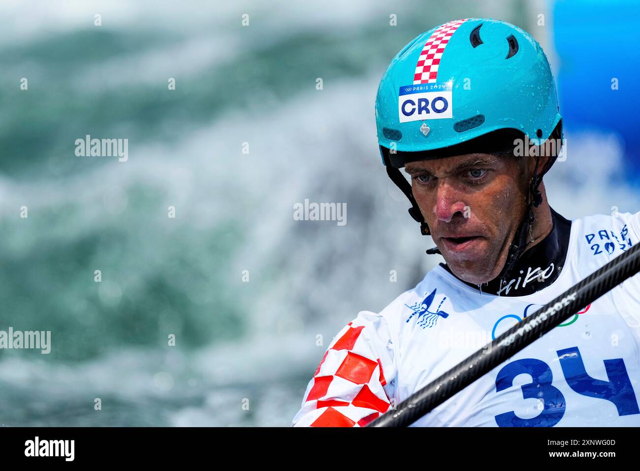 Matija Marinic of Croatia competes during Men's Kayak Cross Time Trial ...