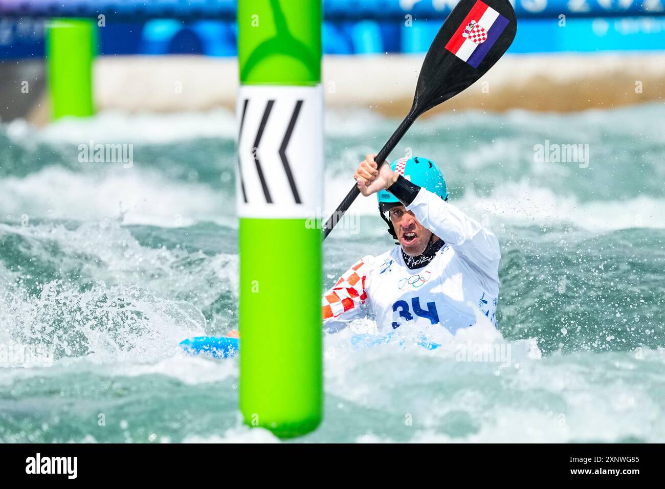 Matija Marinic of Croatia competes during Men's Kayak Cross Time Trial ...
