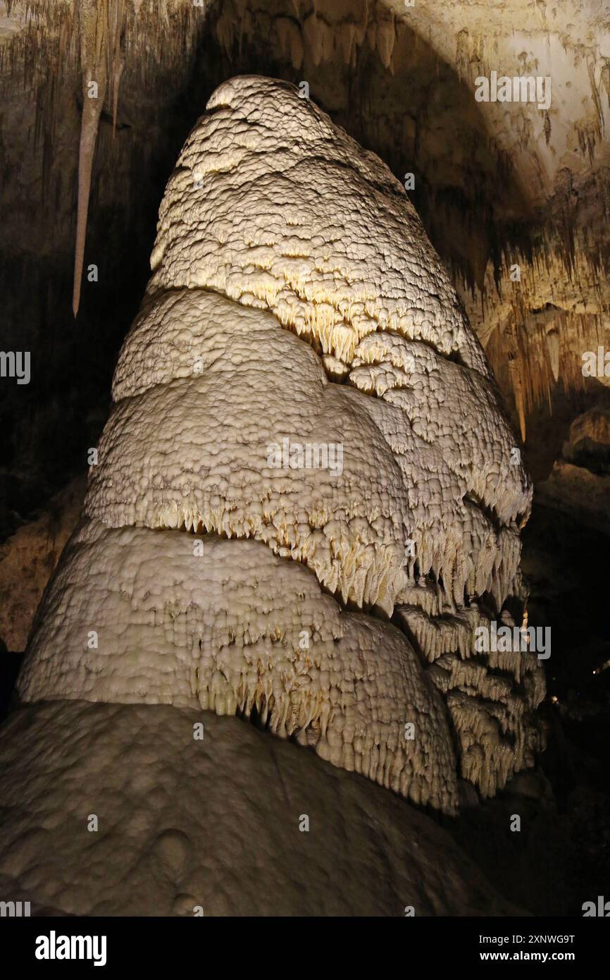 Big stalagmite vertical - Carlsbad Caverns National Park, New Mexico ...