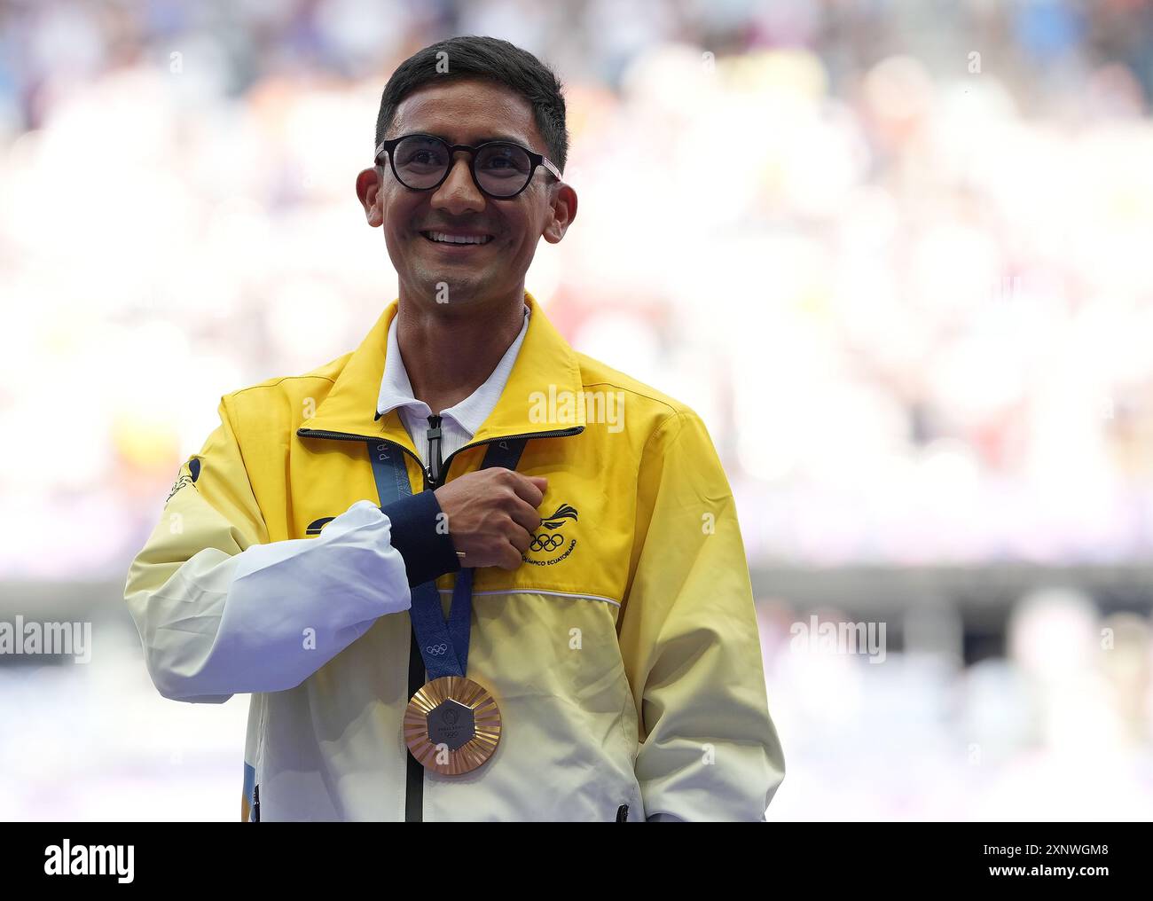 Paris, France. 2nd Aug, 2024. Gold medalist Brian Daniel Pintado of ...