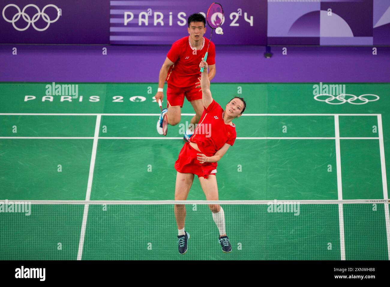 China's Huang Ya Qiong, right, and Zheng Si Wei play against South Korea's Kim Won-ho and Jeong ...
