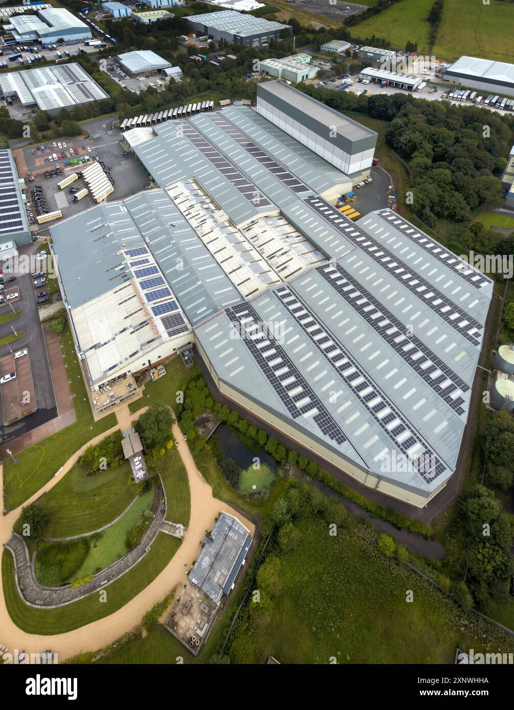 Aerial view of Chairs ltd T/A Coach House on Altham industrial estate ...