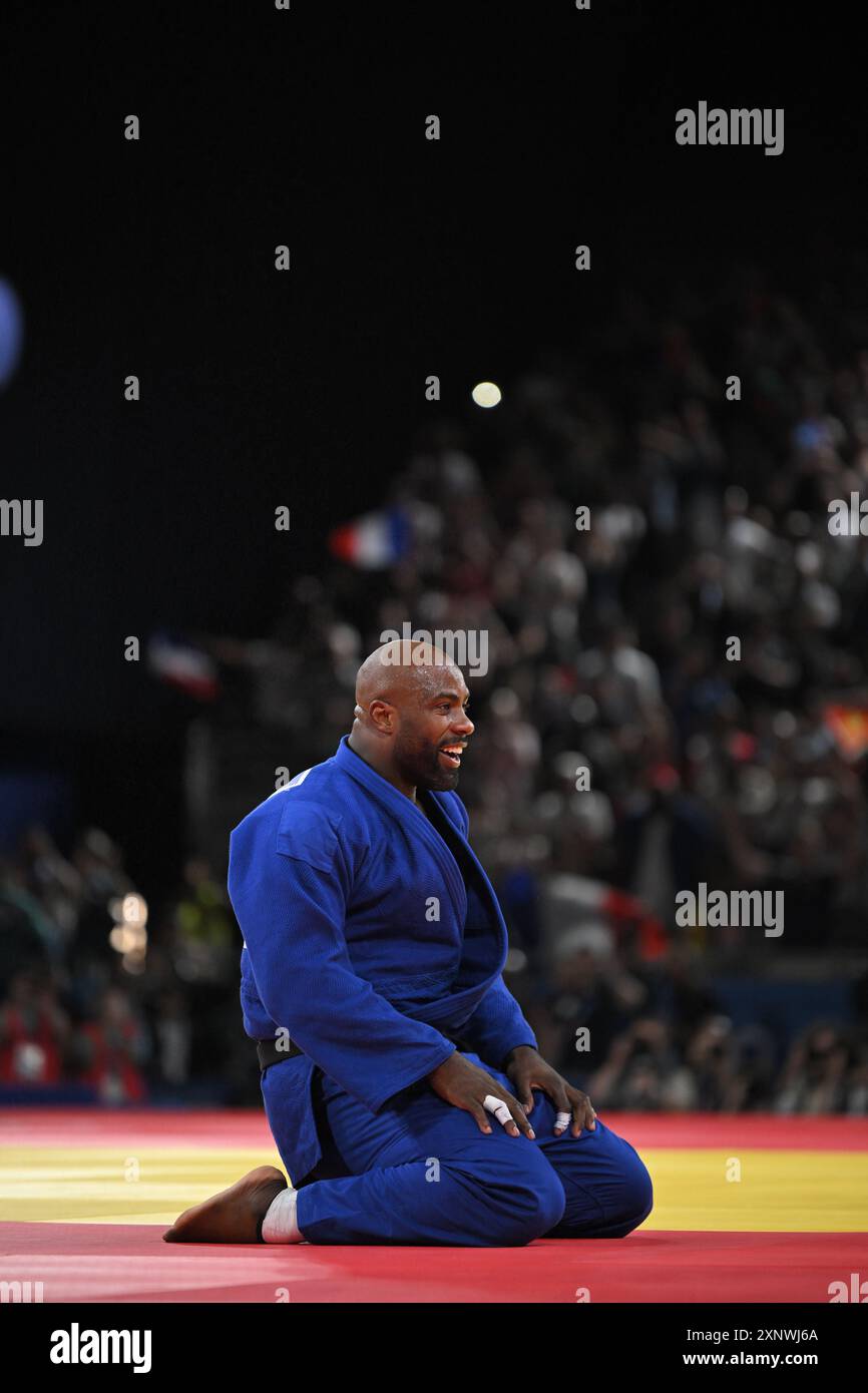France's Teddy Riner figths during the final in the men 100kg during ...