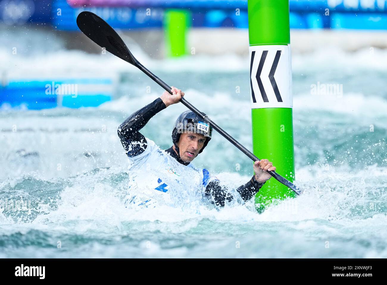 Matej Benus of Slovakia competes during Men's Kayak Cross Time Trial of ...
