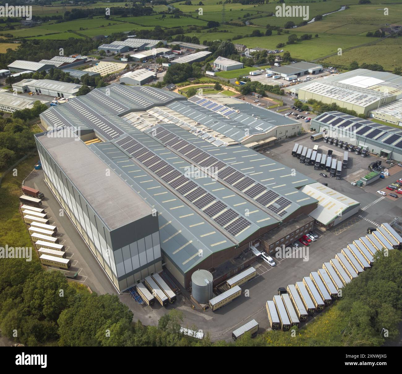 Aerial view of Chairs ltd T/A Coach House on Altham industrial estate ...