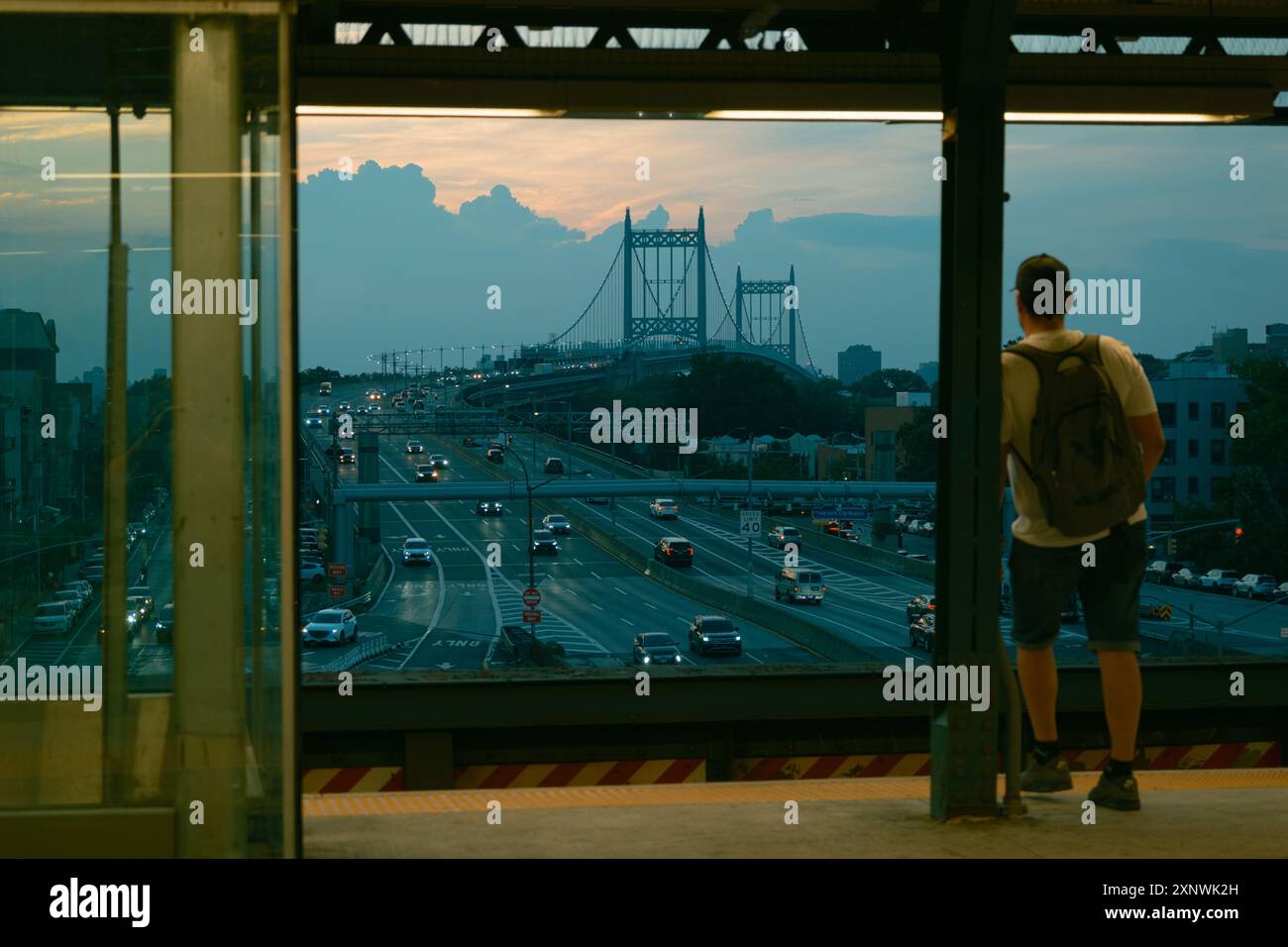 View of the Robert F. Kennedy Bridge from the Astoria Blvd subway stop ...