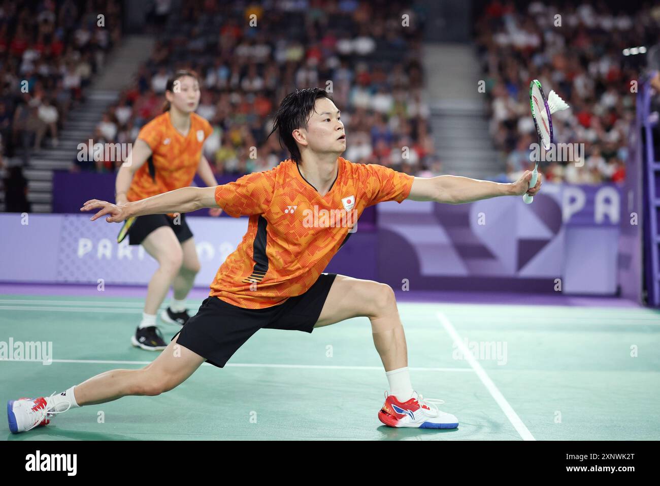 Paris, France. 2nd Aug, 2024. Watanabe Yuta (front)/Higashino Arisa of ...