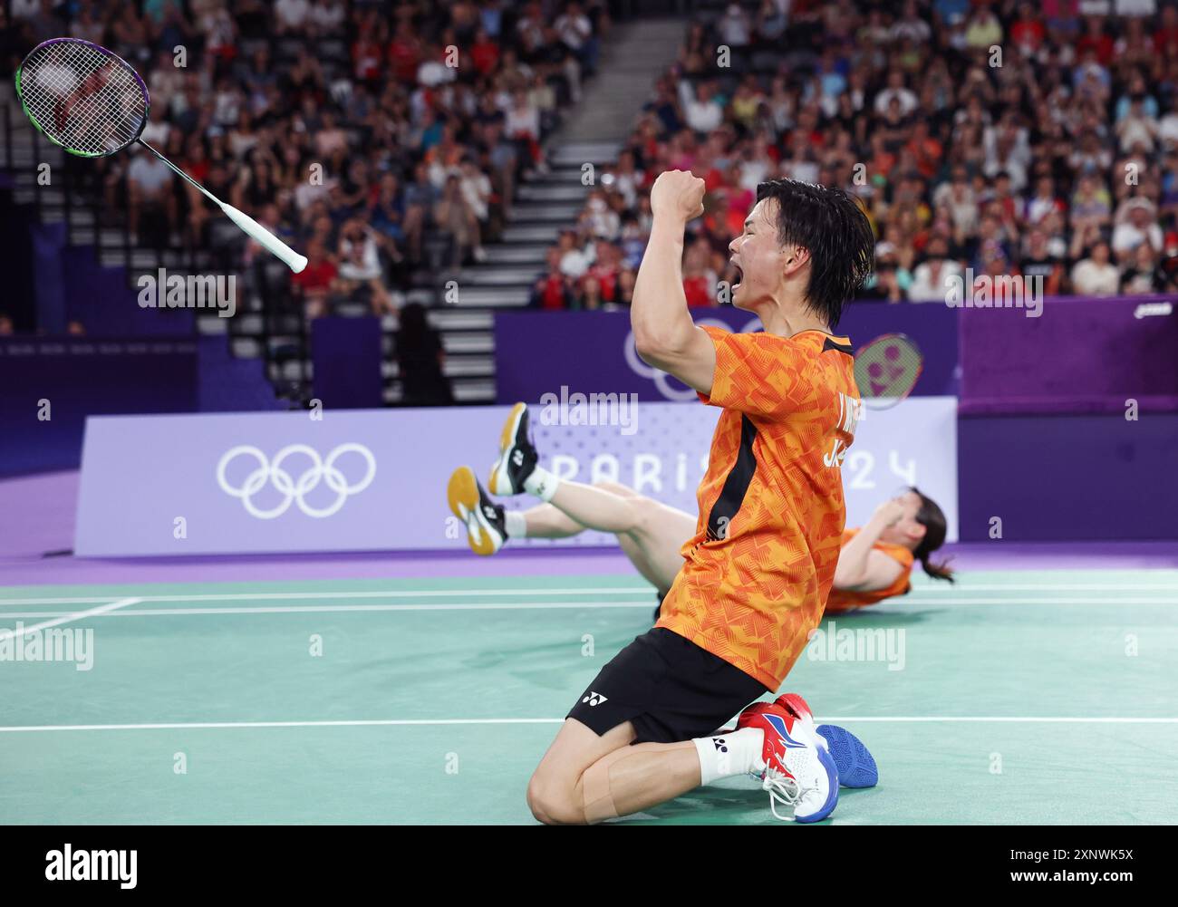 Paris, France. 2nd Aug, 2024. Watanabe Yuta (front)/Higashino Arisa of ...