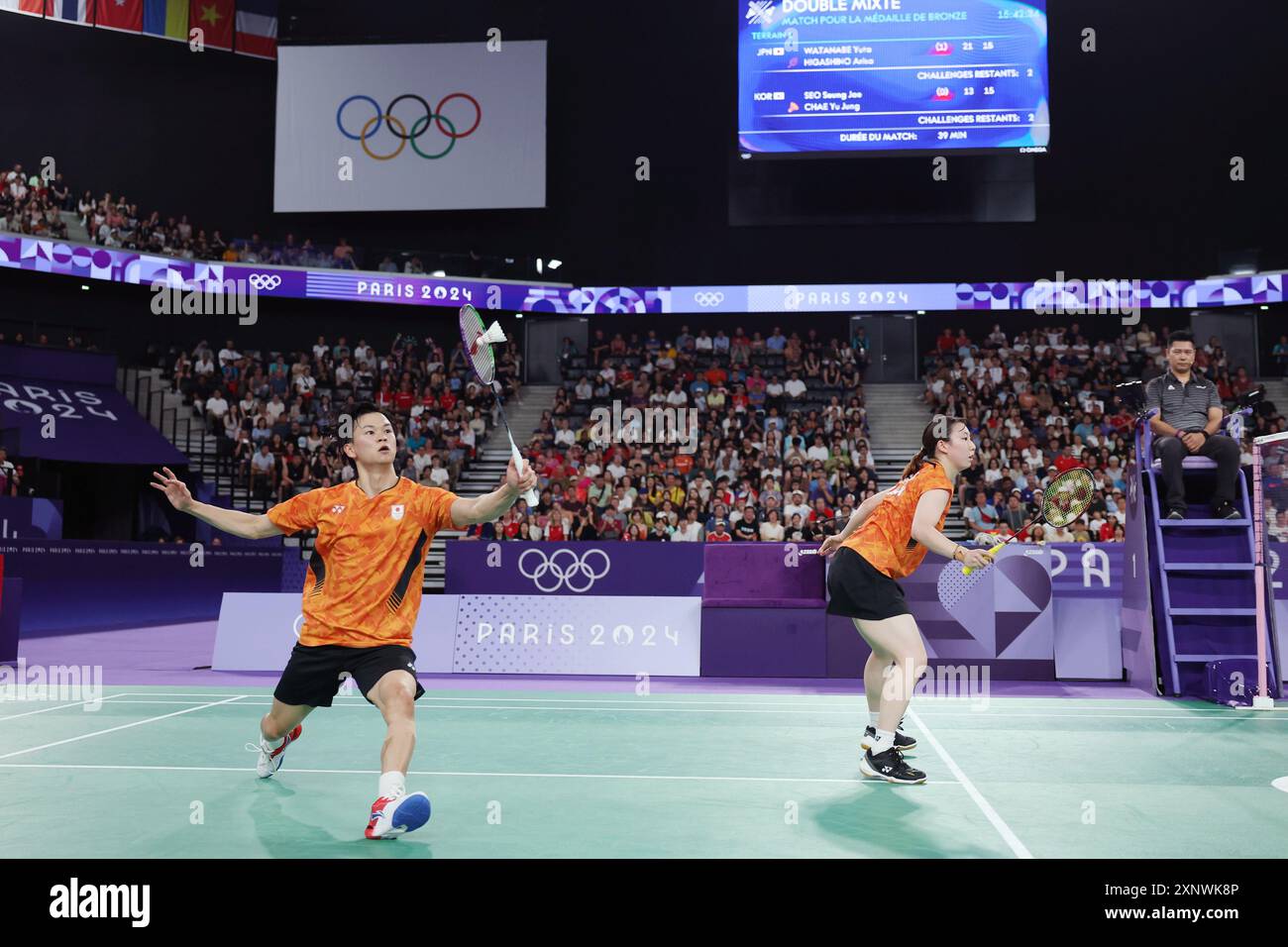 Paris, France. 2nd Aug, 2024. Watanabe Yuta (L)/Higashino Arisa of ...