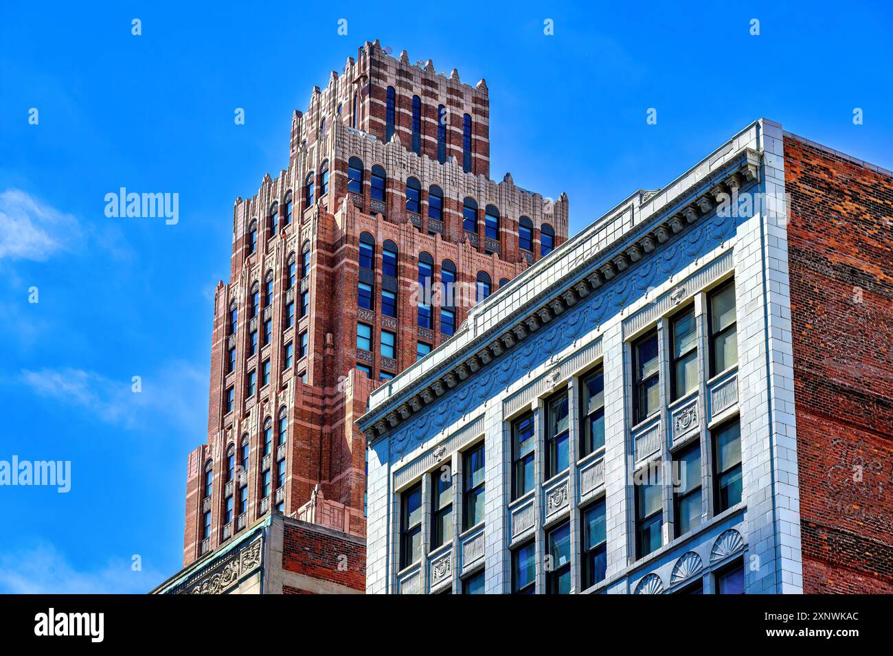 Detroit, USA - July 25, 2024: Exterior architecture and design of the ...