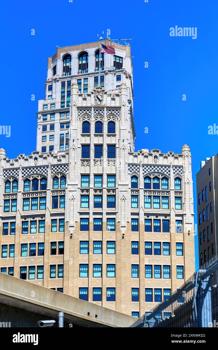 Detroit, USA - July 25, 2024: Facade of the Element Detroit Hotel at ...
