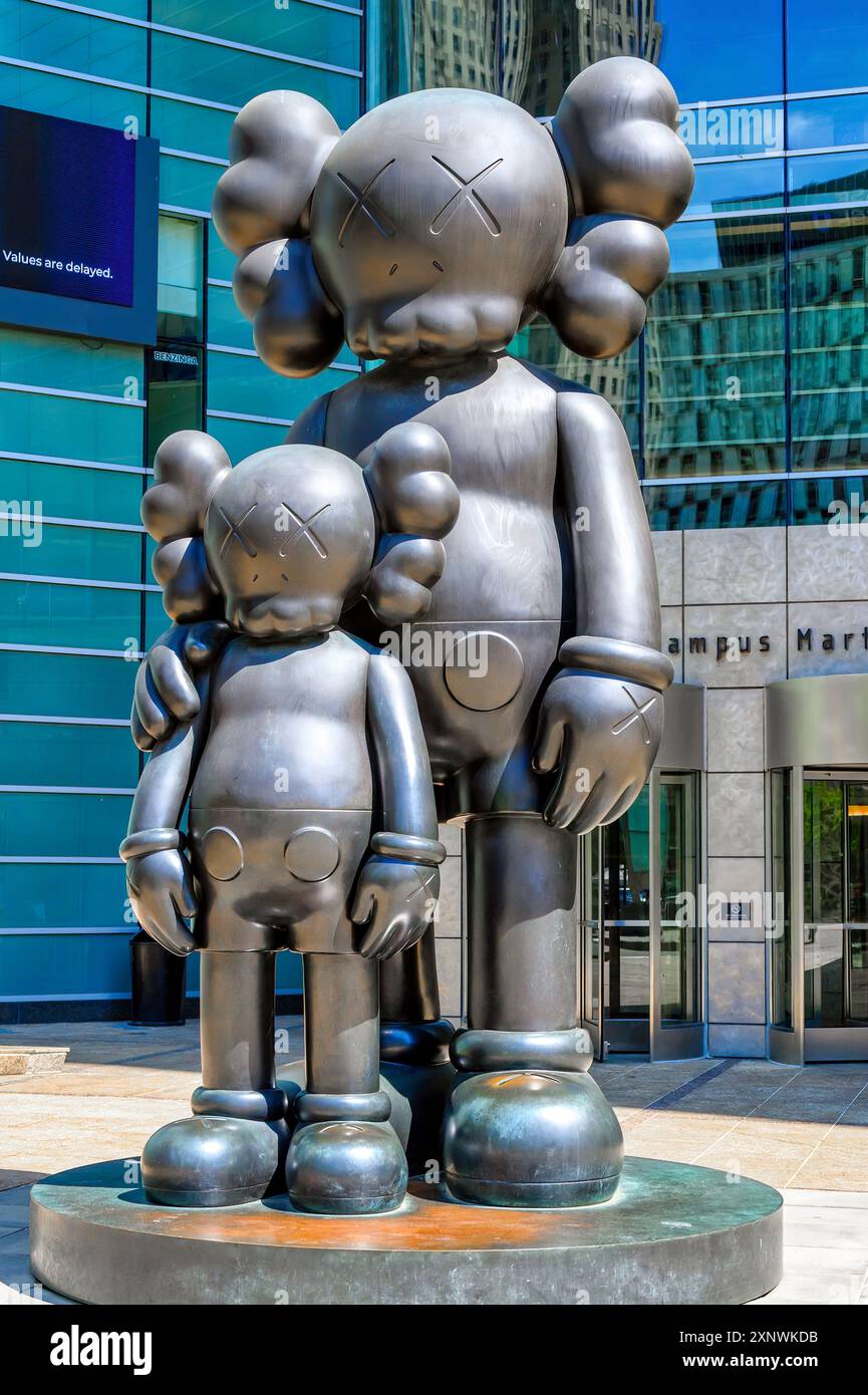 Detroit, USA - July 25, 2024: Statue “Waiting” by KAWS in the downtown ...