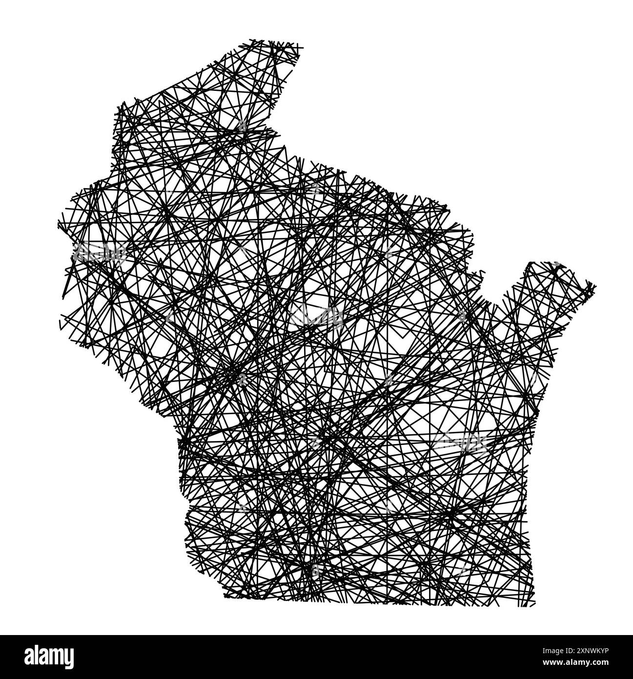 Symbol Map of the State Wisconsin (United States of America) showing ...