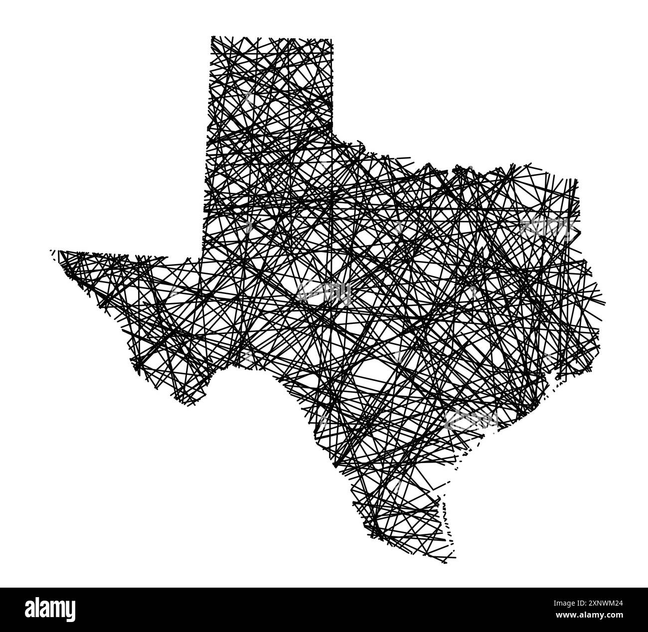 Symbol Map of the State Texas (United States of America) showing the ...