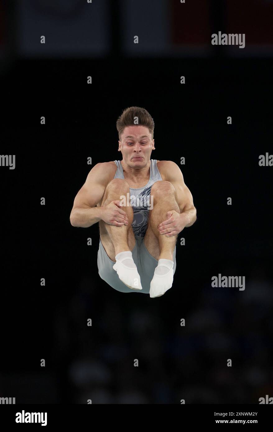 USA's Aliaksei Shostak during the trampoline gymnastics, men's ...