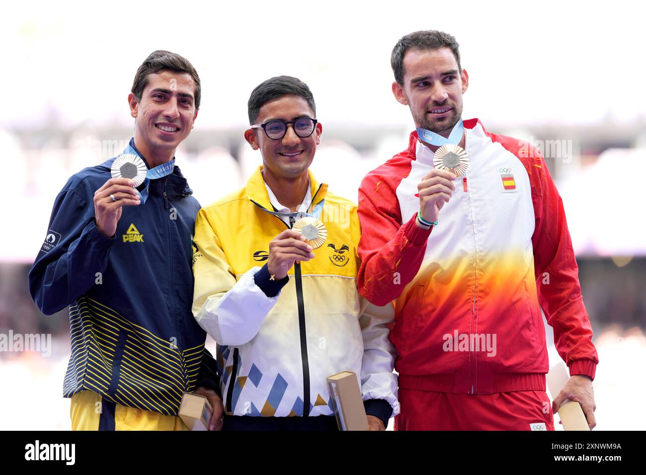 Silver medalist Caio Bonfim, from left, of Brazil, gold medalist Brian ...