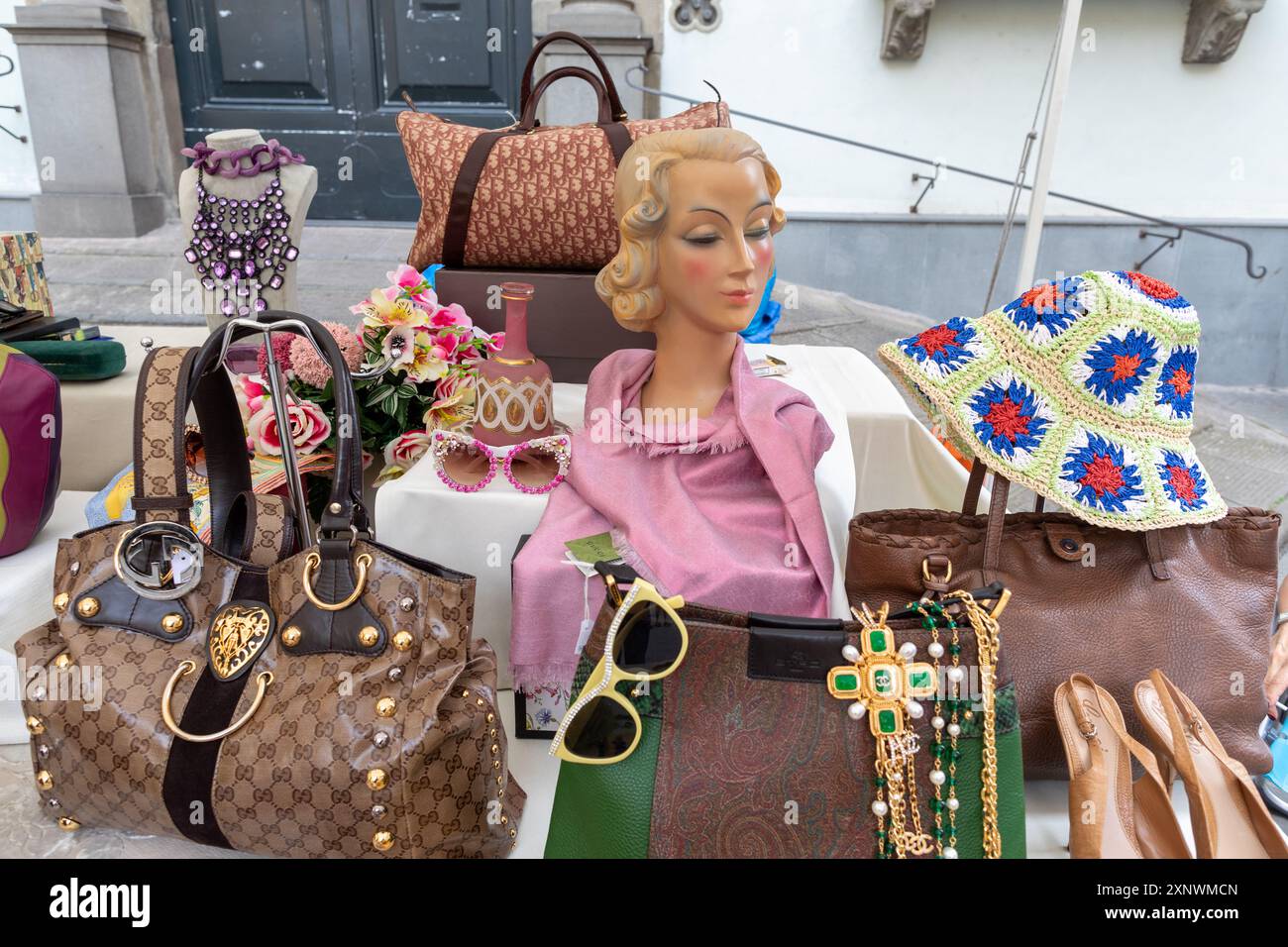 Street Market Stall Lucca Tuscany Italy Stock Photo - Alamy