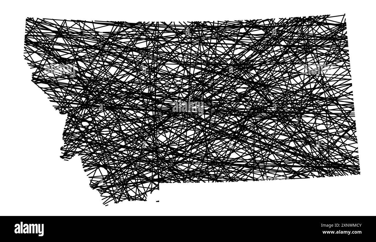 Symbol Map of the State Montana (United States of America) showing the ...