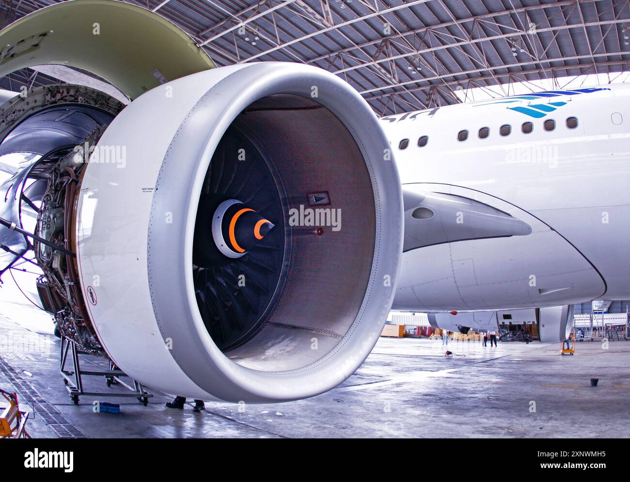 20 April 2010, Jakarta,Indonesia: Jet Engine At GMF AeroAsia Hanggar ...