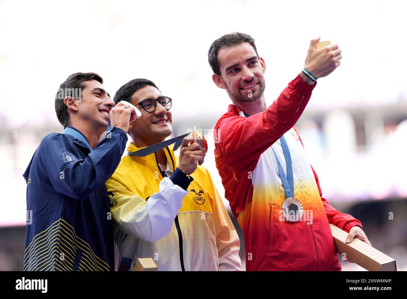 Silver medalist Caio Bonfim, of Brazil, from left, gold medalist Brian ...