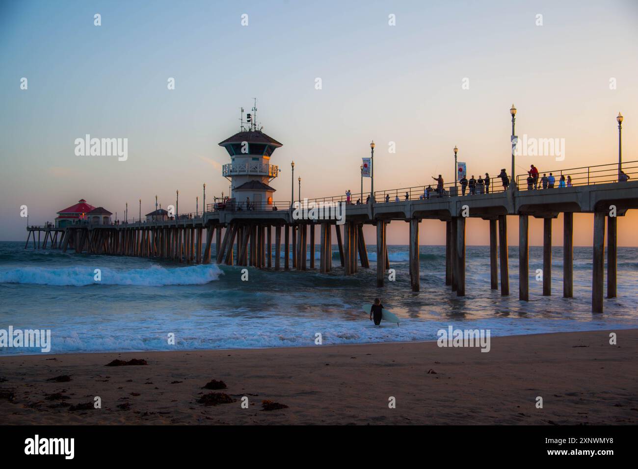 Sunset at Huntington Beach Pier, California Stock Photo - Alamy