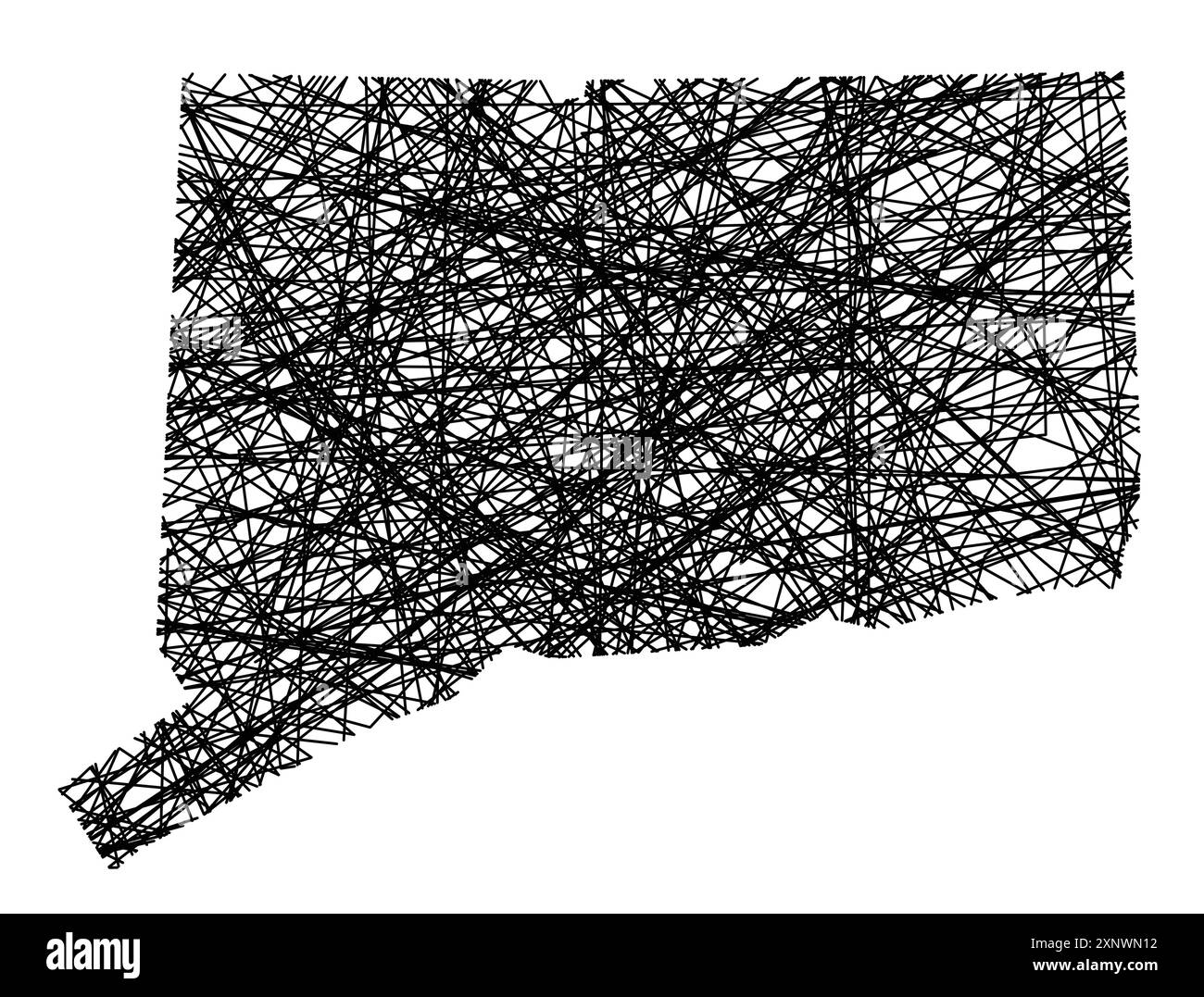 Symbol Map of the State Connecticut (United States of America) showing ...